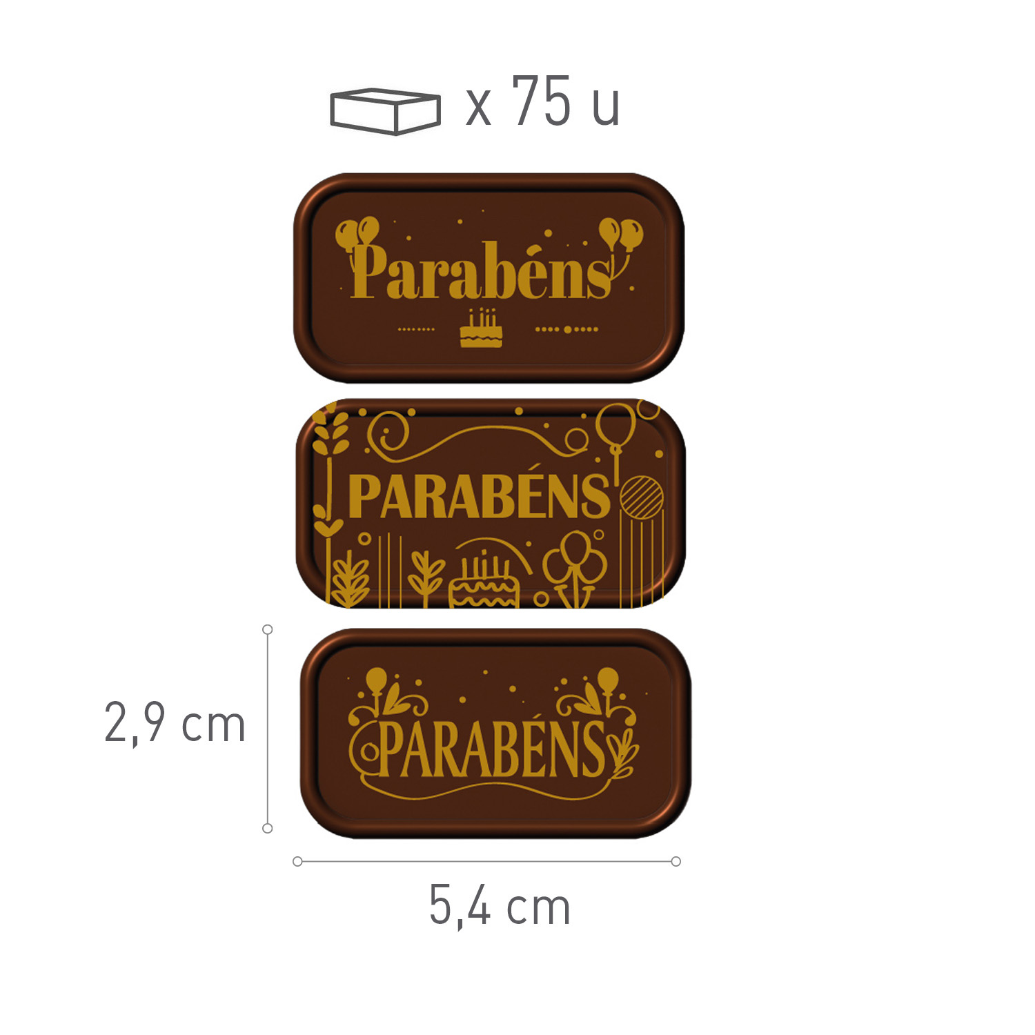 SINAL DE PARABENS NEGRO SORTIDO - Paniminho